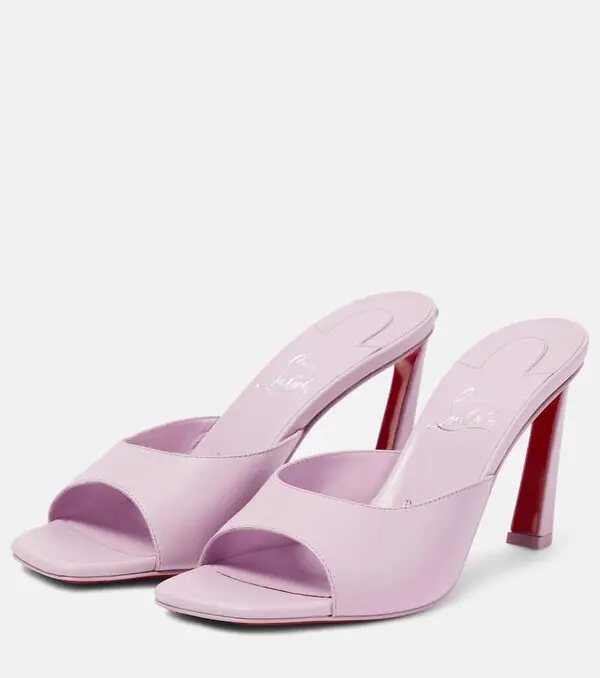 CHRISTIAN LOUBOUTIN Condora Leather Mules - Purple