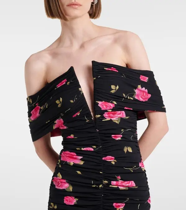 Magda Butrym Off-shoulder Floral Minidress