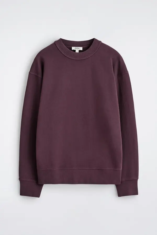 Cos Relaxed Washed-cotton Sweatshirt - Red