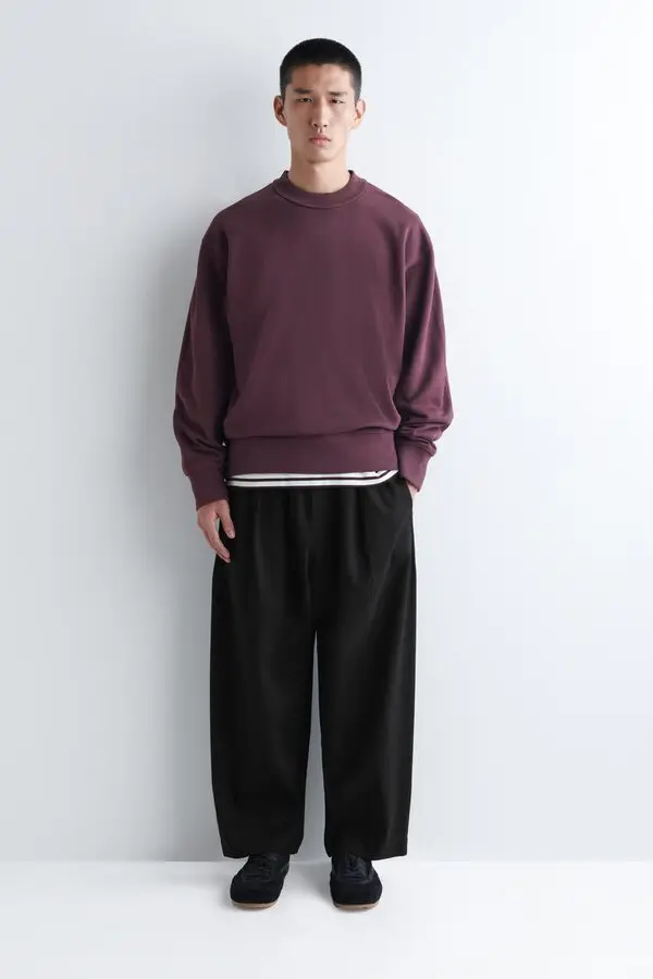 Cos Relaxed Washed-cotton Sweatshirt - Red