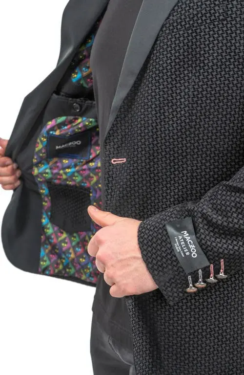 MACEOO Interrupted One-button Sport Coat - Black