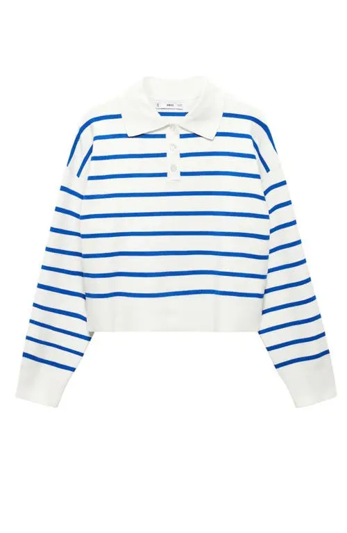 Mango Stripe Polo Sweater
