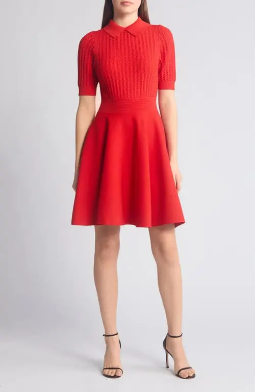 Ted Baker London Mia Knit Skater Dress In Red - 50% Off | Editorialist