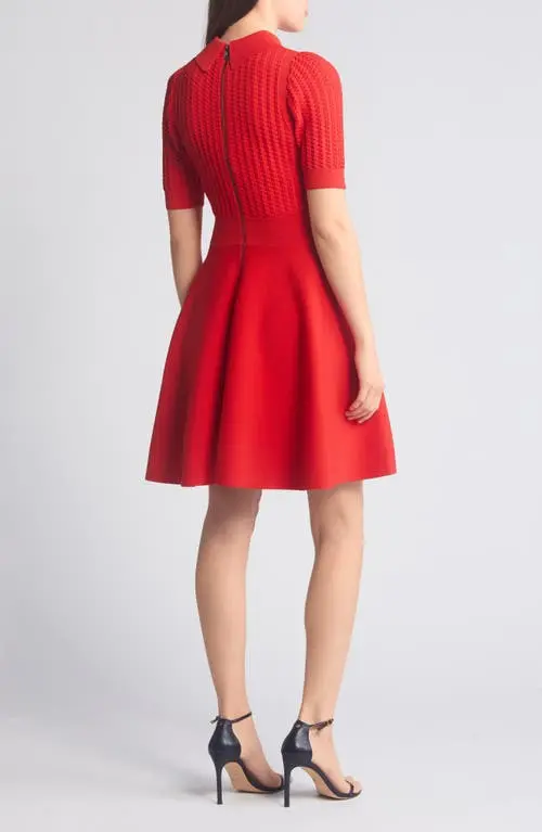 Ted Baker London Mia Knit Skater Dress In Red - 50% Off