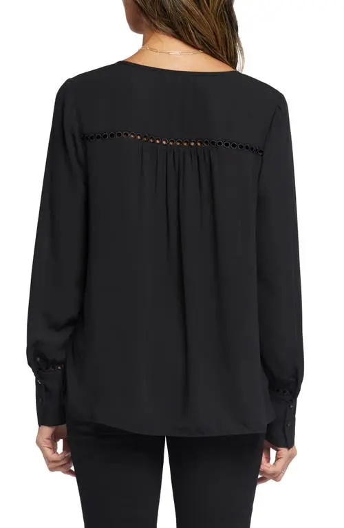 NYDJ Liliana Lace Inset Peasant Top