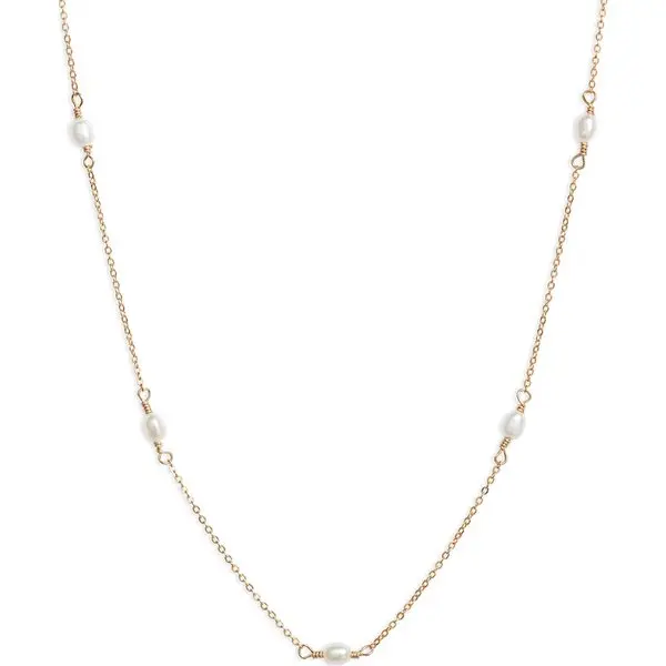 SET & STONES Madeline Freshwater Pearl Station Necklace - Gold