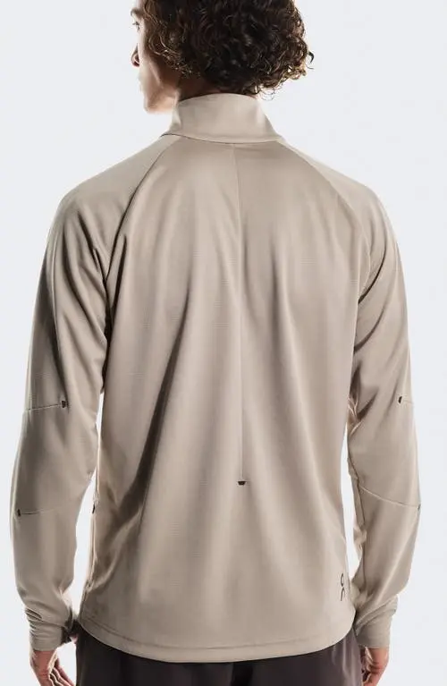 On Climate Knit Quarter Zip Running Top - Desert