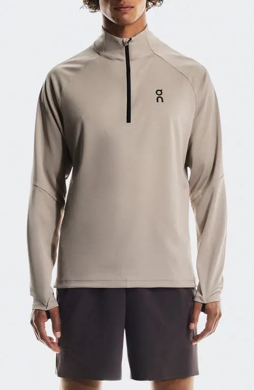 On Climate Knit Quarter Zip Running Top - Desert
