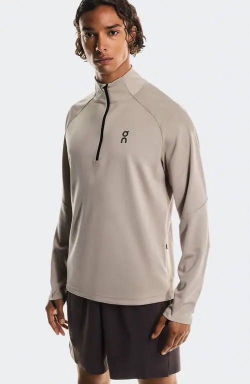 On Climate Knit Quarter Zip Running Top - Desert