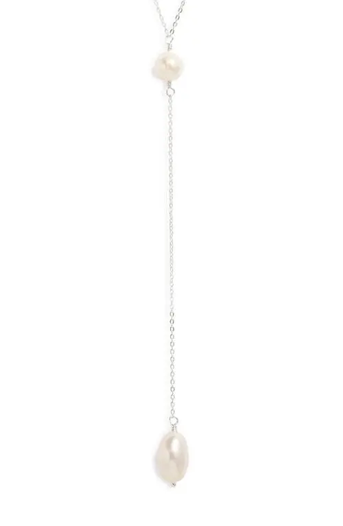 SET & STONES Penny Freshwater Pearl Y-necklace - Pearl/ Silver