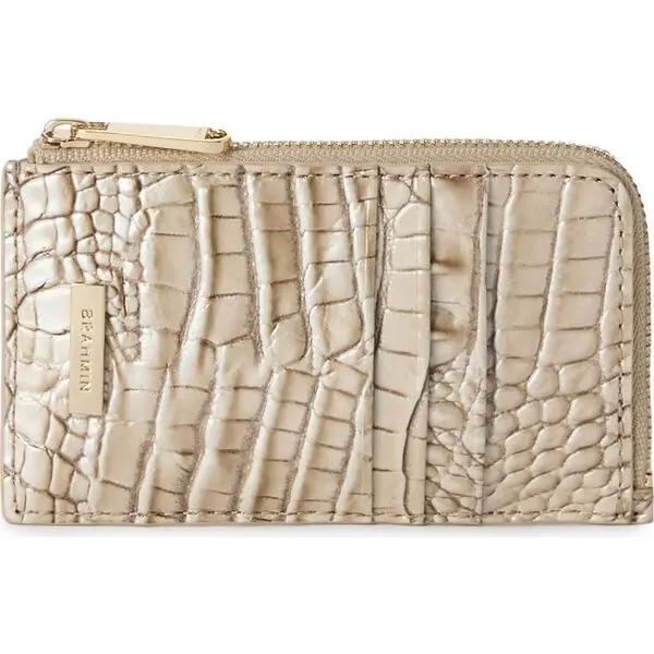 Brahmin Lennon Croc Embossed Leather Card Case