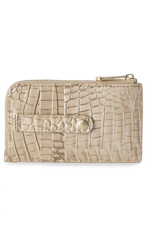 Brahmin Lennon Croc Embossed Leather Card Case