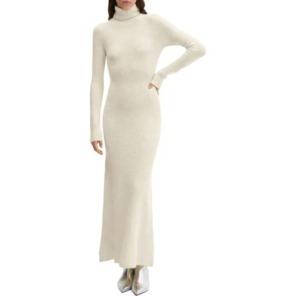 Mango Turtleneck Long Sleeve Sweater Dress