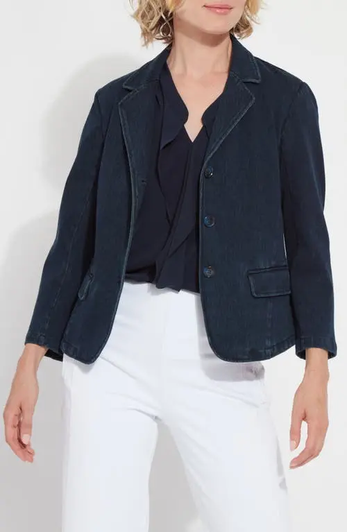 Lyssé Denim Crop Blazer - Indigo