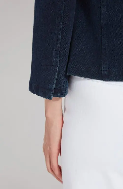Lyssé Denim Crop Blazer - Indigo