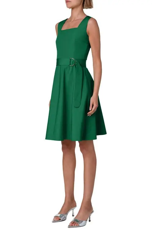 Akris Belted Fit & Flare Dress