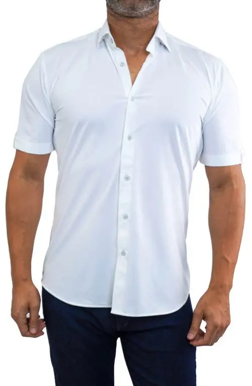 MACEOO Galileo Stretchcore Short Sleeve Performance Button-up Shirt - White