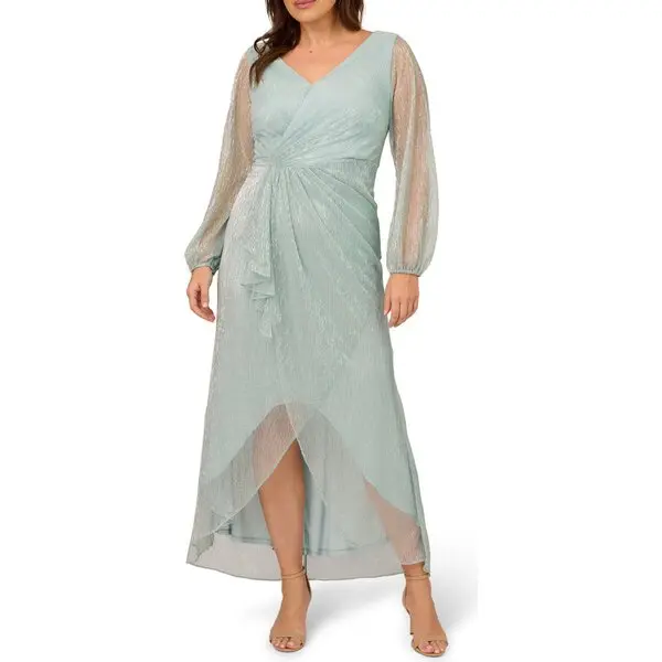 Adrianna Papell Metallic High-low Cocktail Dress