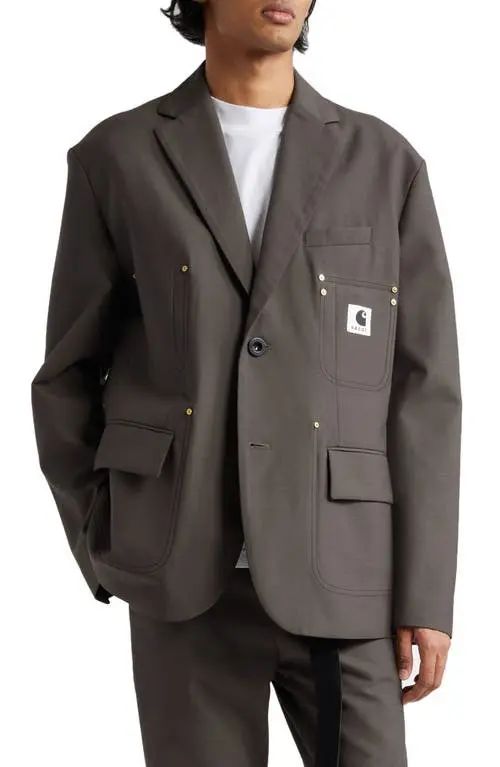 Sacai Carhartt Wip Reversible Bonded Suiting Jacket - Taupe