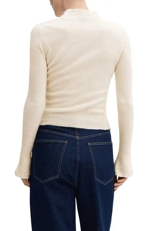 Mango Mock Neck Flared Cuff Sweater