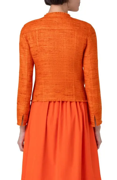 Akris Silk Tweed Cropped Jacket