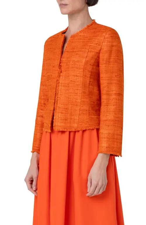 Akris Silk Tweed Cropped Jacket