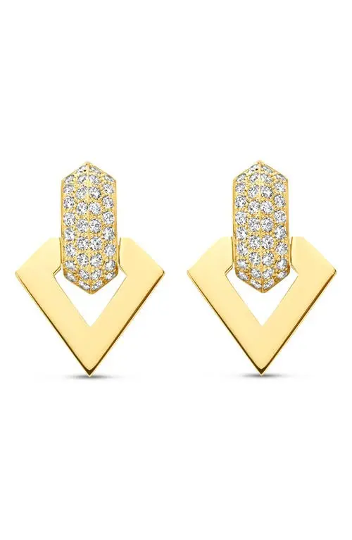 DRIES CRIEL Brute Pavé Diamond Earrings - Gold