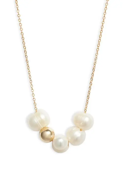 SET & STONES Portia Pearl Chain Necklace - Gold