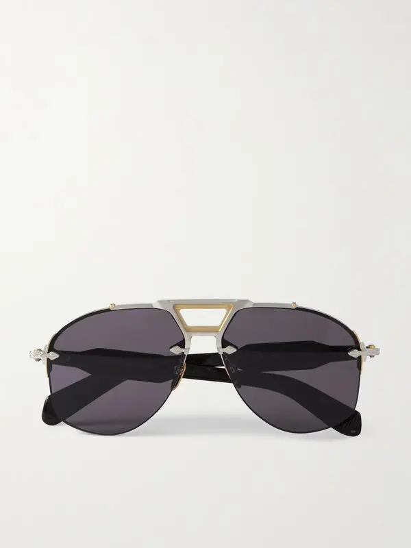 JACQUES MARIE MAGE Alta Aviator Sunglasses - Black