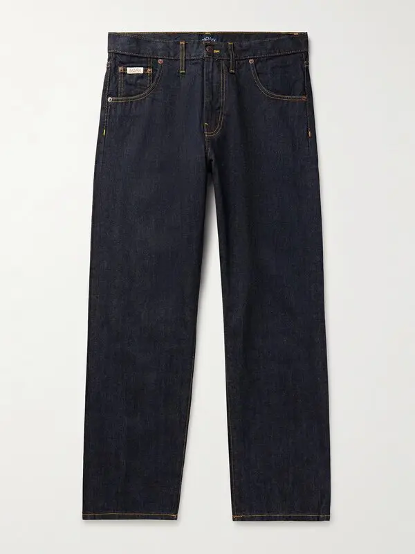 NOAH Straight-leg Pleated Jeans - Blue
