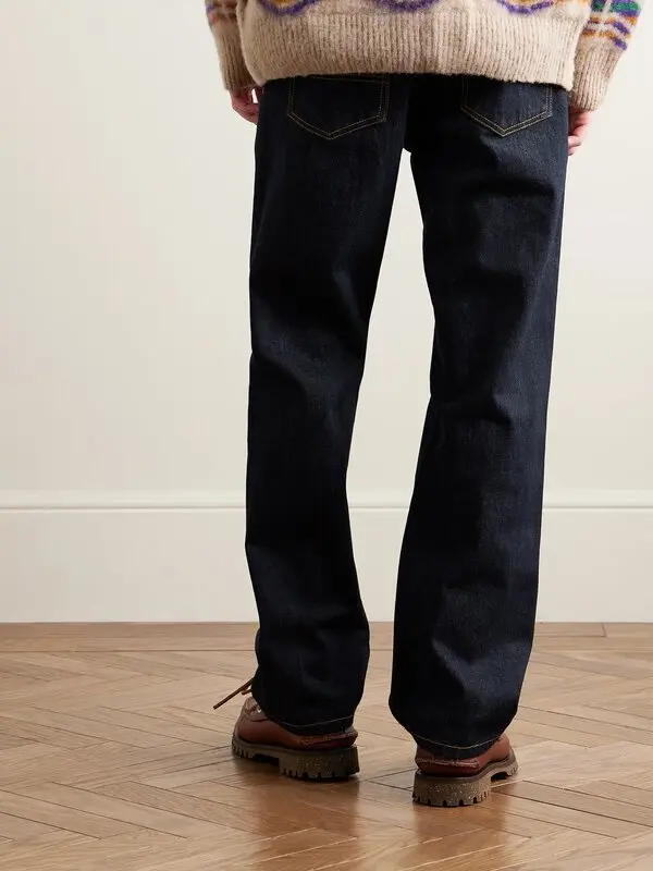 NOAH Straight-leg Pleated Jeans - Blue