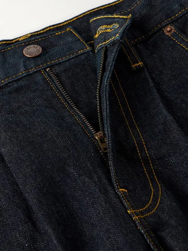 NOAH Straight-leg Pleated Jeans - Blue