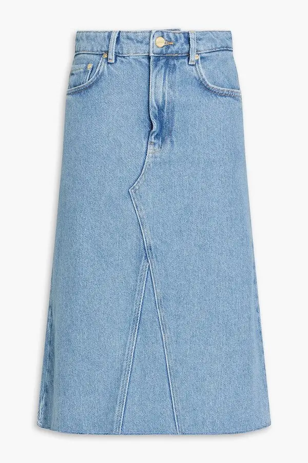 GANNI Frayed Denim Skirt