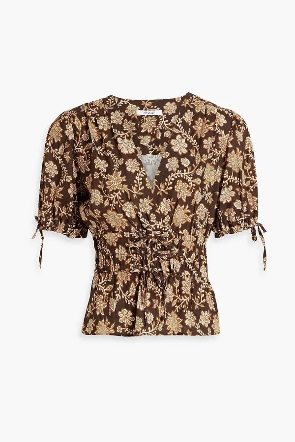 Derek Lam 10 Crosby Rhea Wrap-effect Printed Top