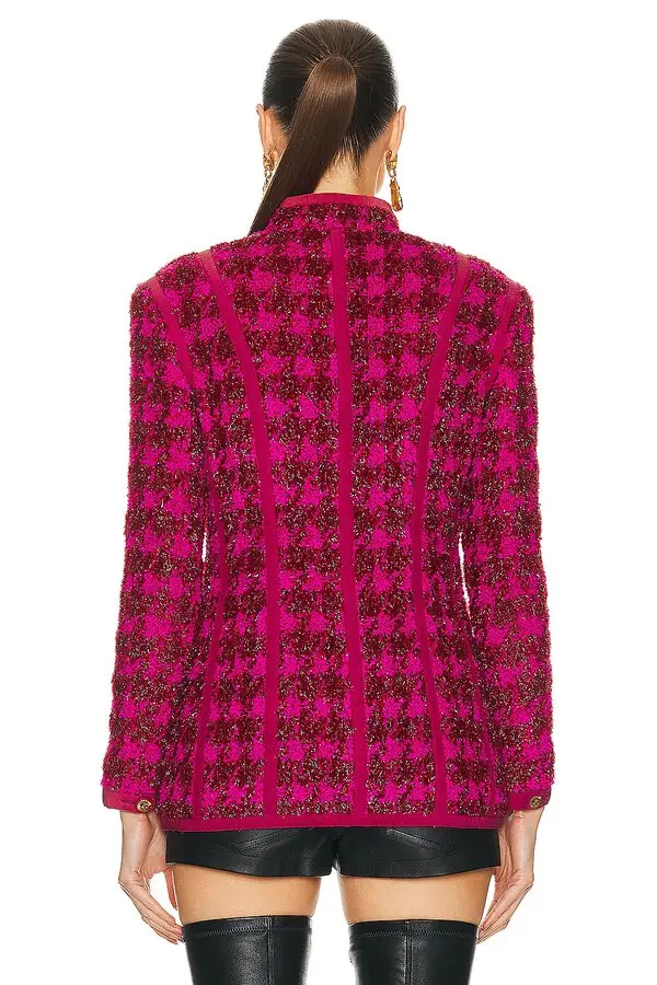 Chanel Shimmer Houndstooth Tweed Jacket