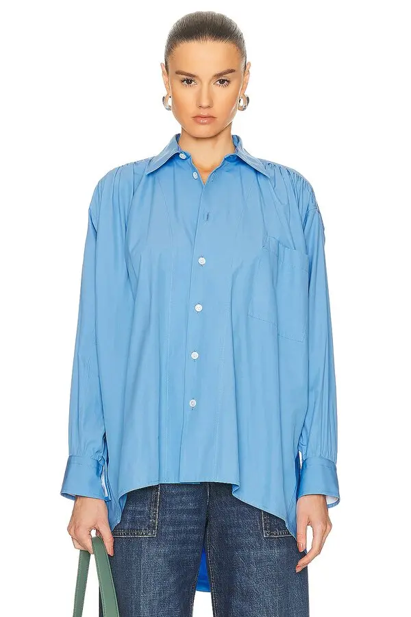 Bottega Veneta Compact Cotton Shirt - Admiral