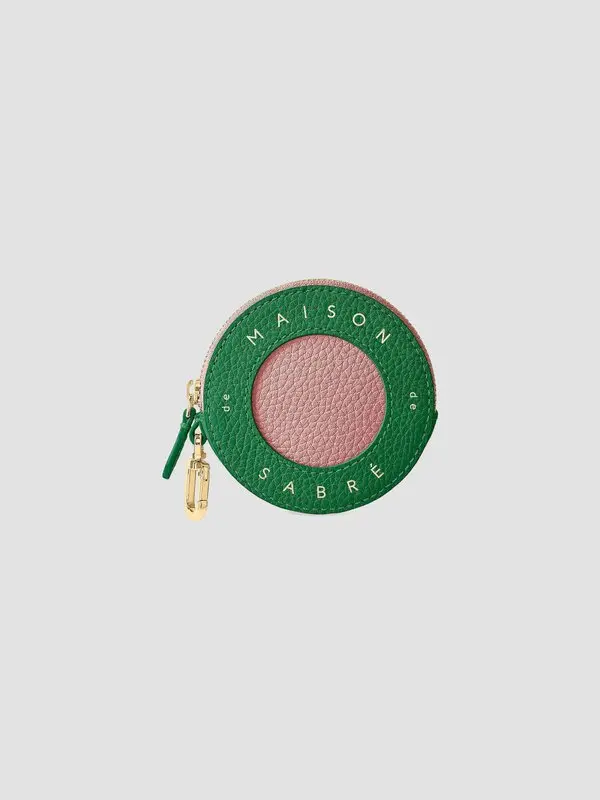 MAISON DE SABRE Leather Coin Purse - Emerald Lily