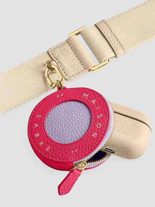 MAISON DE SABRE Leather Coin Purse - Fuchsia Lavender