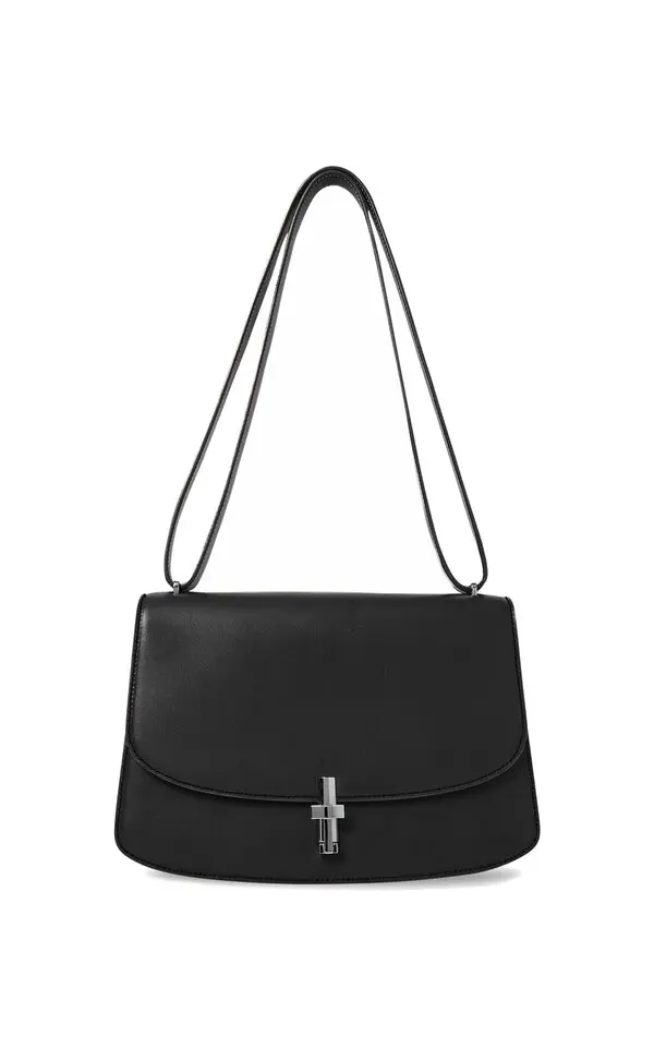 THE ROW Sofia 10 Leather Shoulder Bag - Black