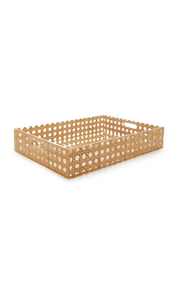 MODA DOMUS Large Wicker-resin Tray - Neutral