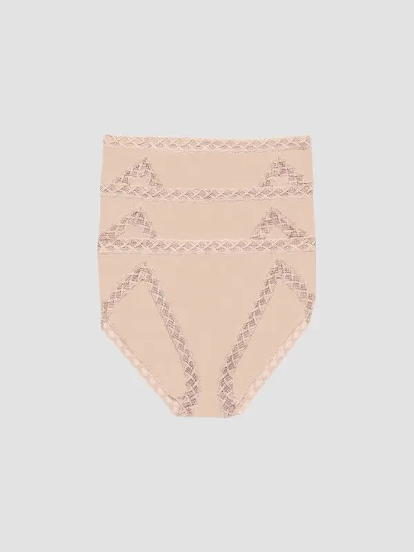 Natori Bliss Cotton French Cut Brief 3 Pack - Cafe