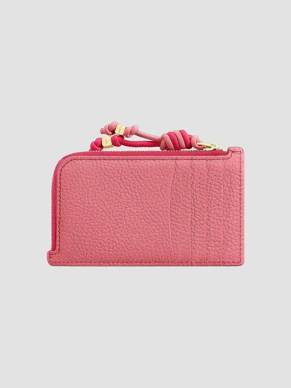 MAISON DE SABRE Leather Zip Card Holder - Candy Fuchsia