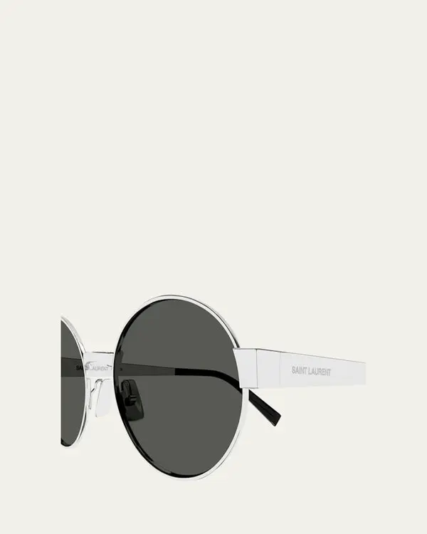 Saint Laurent Logo Metal Oval Sunglasses