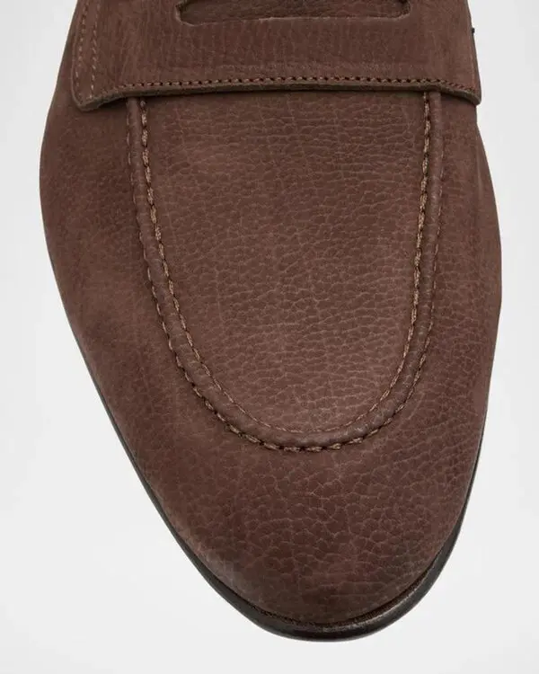 Brioni Suede Penny Loafers - Brown