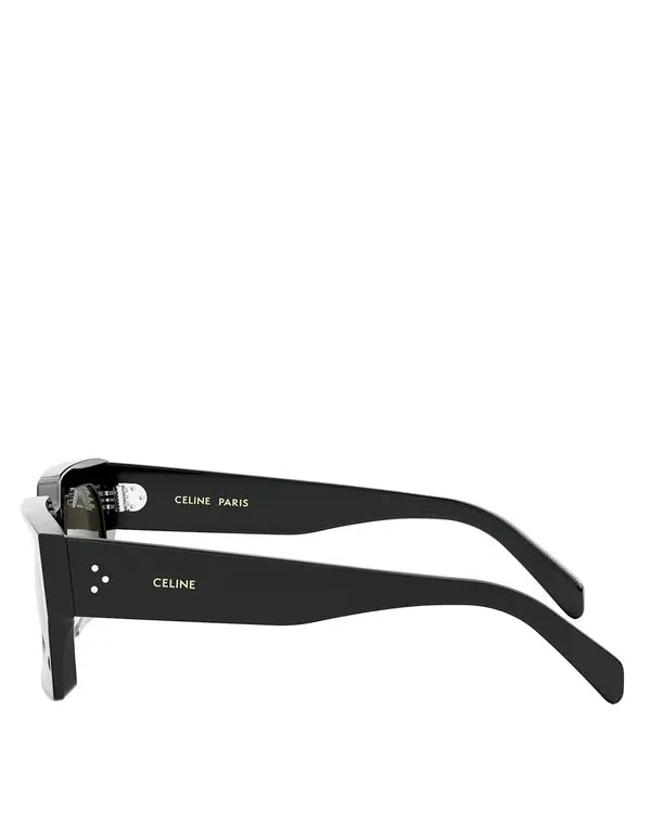 Celine Bold 3 Dots Rectangular Sunglasses, 54mm - Black/gray Solid