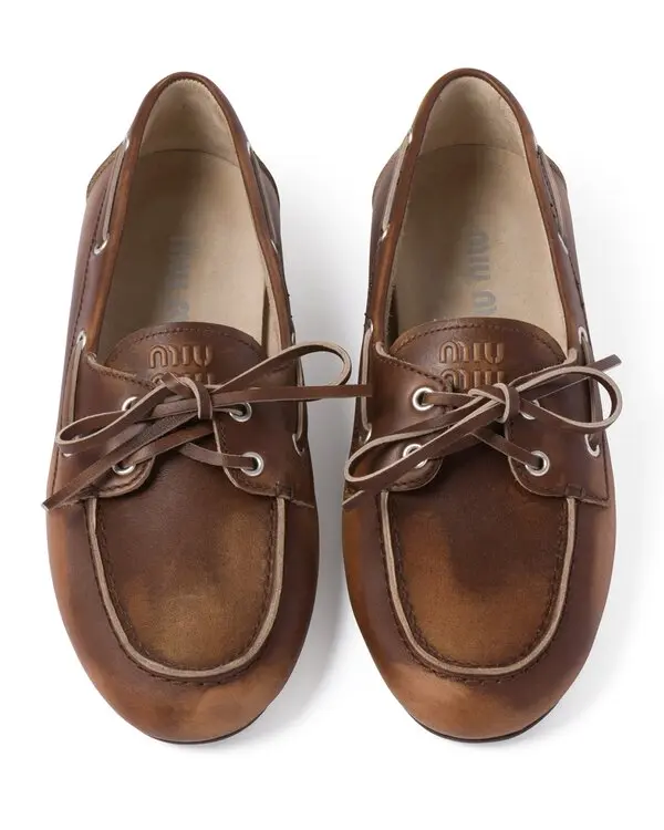 Miu Miu Boat Loafers - Bruciato