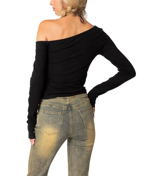 EDIKTED Swan Asymmetric Top - Black
