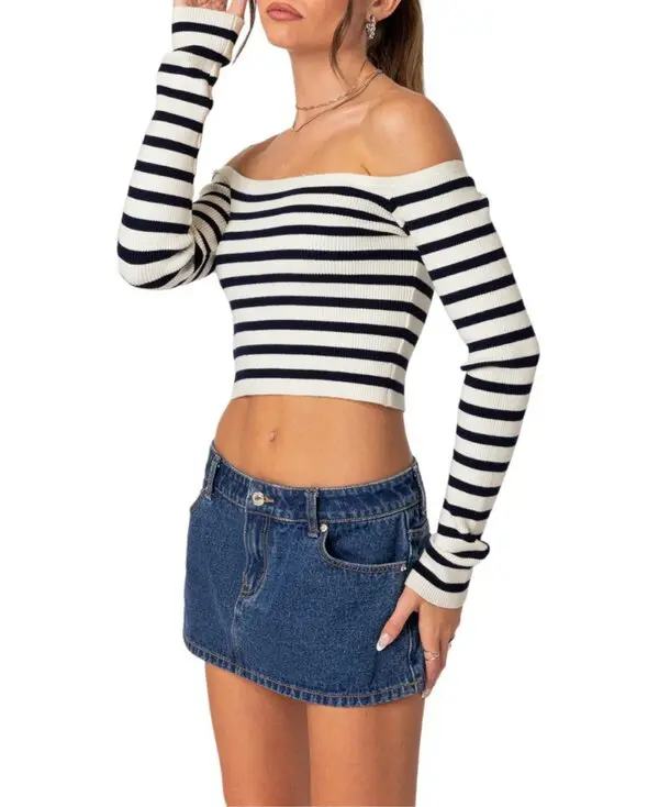 EDIKTED Miranda Off Shoulder Knit Top