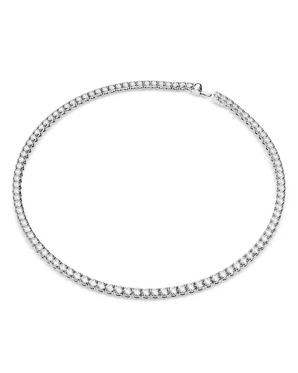 SWAROVSKI Matrix Tennis Necklace And Stud Earrings Set - Silver