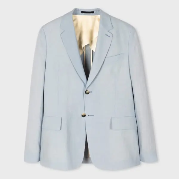 Paul Smith Light Linen Buggy-lined Blazer - Blue